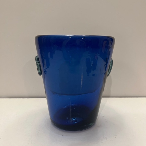 Kitchen | Cobalt Blue Ice Bucket Hand Blown Art Glass Ice Pail | Poshmark